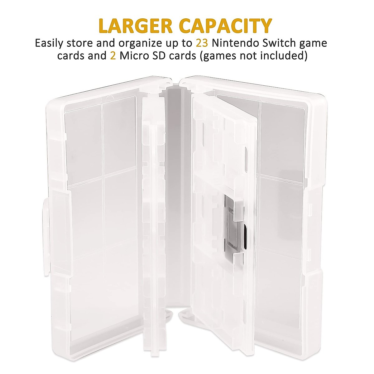 Xahpower Game Card Case Holder for Nintendo Switch, 24-in-1 Game Storage Case Compatible with Nintendo Switch/ Switch Lite/ Switch Oled Catridge Storage Box Black
