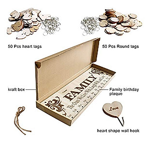 [Gifts for Mom Dad] Family Birthday Calendar Wall Hanging,Wooden Birthday Reminder Plaque Sign Family DIY Calendar Hanging Board Personalized Gifts for Mom