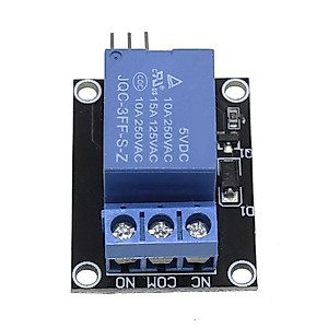KeeYees 5pcs 1 Channel 5V Relay Module Board Shield KY-019 LED Indicator for Arduino + 3pcs 20CM 10Pin Female Male Jumper Wires