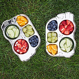 Innobaby Stainless Bus Plate, The Original, Rust Free, Safe Divided Platter, Mom Invented Fun Shape Plate Din Din SMART for Babies, Toddlers and Kids, BPA Free Plate