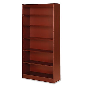 Lorell 6-Shelf Panel Cherry Bookcase, 36" x 12" x 72"
