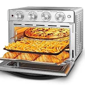 Geek Chef Air Fryer Oven 26 QT, Big Air Fryer, Toast Oven with Bake, Roast, Pizza, Convection Oven, Easy to Use & Clean, 6 Slice Toast, Stainless Steel