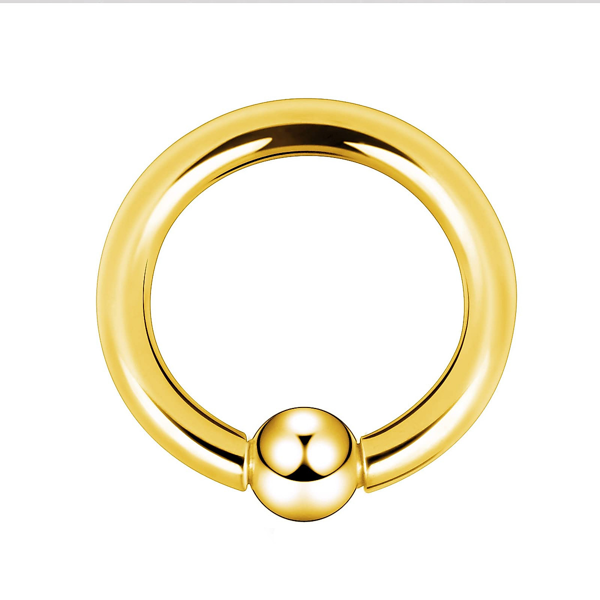 Oyaface 2 PCS 316 Stainless Steel Piercing Hoop Captive Bead Rings Tragus Ear Tunnels Hanger Weight Gauges Body Jewelry Gold 6G(4mm)