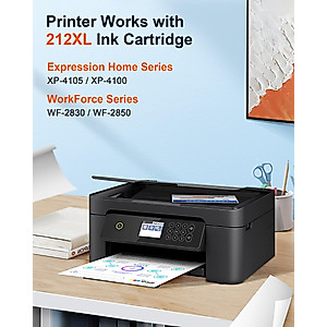 E-Z Ink Pro Remanufactured Ink Cartridges Replacement for Epson T212XL T212 212XL 212 XL to use with WF-2830 WF-2850 XP-4100 XP-4105 Printer (1 Black, 1 Cyan, 1 Magenta, 1 Yellow) 4 Pack