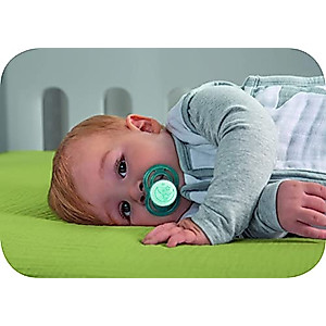 MAM Perfect Night Baby Pacifier, Patented Nipple, Glows in the Dark, 2 Pack, 16+ Months, Blue/Boy,2 Count (Pack of 1)