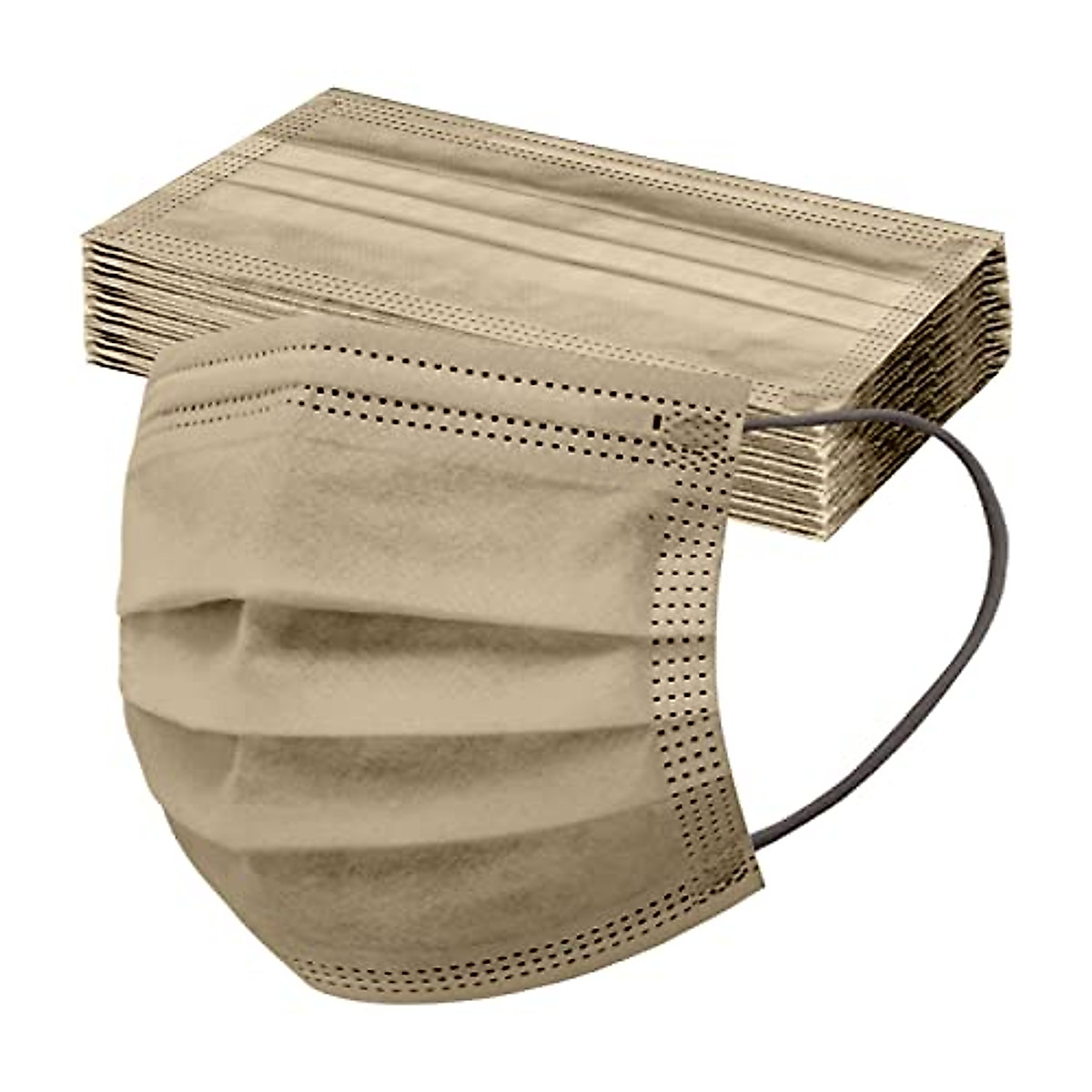 50 Pack Thanksgiving Days Disposable_Face_Masks_for Adult, 3 Layer Disposable Face Protection for Holiday Party(Khaki, 50 PCS)