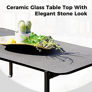 Grand patio 4-Piece Patio Furniture Set, Outdoor Patio Conversation Sofa Set with Cushion, Modern Metal Couch Loveseat Chairs and Coffee Table for Porch Deck Garden Balcony Backyard Living Room