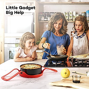 Goldlion Silicone Sling Lifter Accessories Compatible with Instant Pot 6 Qt and 8 Qt, Ninja Foodi 5 Qt / 6.5 Qt / 8 Qt and Other Brand Pressure Cookers, Red