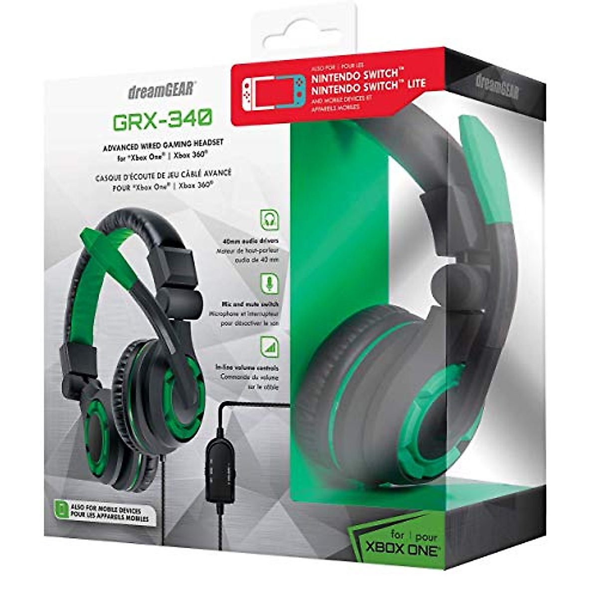 dreamGEAR: GRX-340 Advanced, Wired Stereo Gaming Headset for XBOX One Includes Inline Dual Volume Control For Chat and Game Sounds. Also works with PS4, and other systems