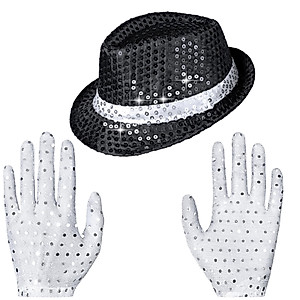 Dance Star Costume for Kids 80s 90s Pop Stage Cosplay Party Halloween Role Play 8-10 Years White Black