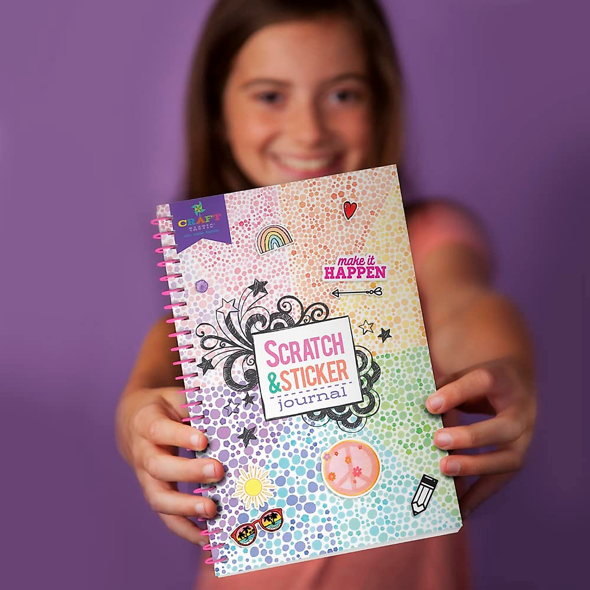 Craft-tastic — Scratch and Sticker Interactive Journal — Activity Book Packed with Fun Quizzes, 550+ Stickers, Creative Doodle Prompts, and More!