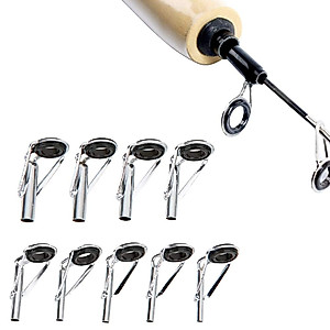 Enrilior Fishing Top Guide Sizing Gauge Fuji Rod Tips Guide Rod Guides,54 pcs Stainless Steel Tip Rings with Storage Box Fish Tackle Accessories Kit