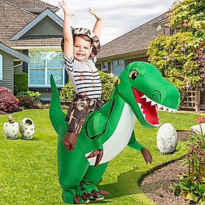 GOOSH Inflatable Dinosaur Costume for Kids Halloween Costumes Boys Girls 55IN Funny Blow up Costume for Halloween Party Cosplay