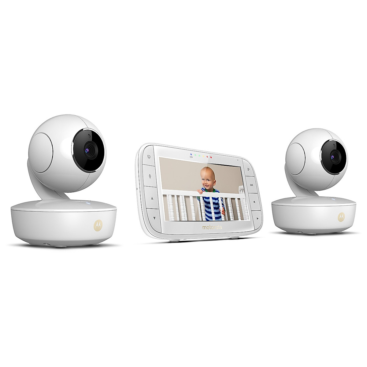 motorola MBP36XL-2 Portable Video Baby Monitor, 5-inch Color Screen, 2 Rechargeable Cameras with Remote Pan, Tilt, and Zoom, Two-Way Audio, and Room Temperature Display