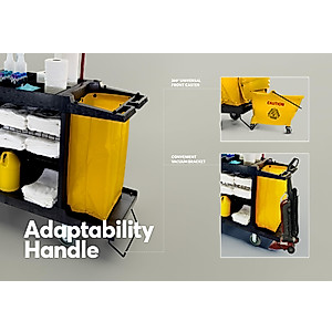 Hotel Cart Housekeeping Room Service Cart H 39" x L 60" X W 21" (Black)