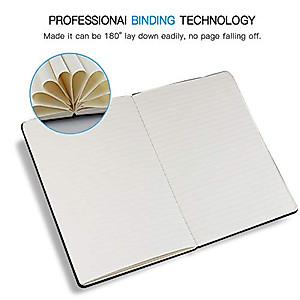 Classic Notebooks Lined Hardcover 2 Pcs A5 Hardcover Faux Leather Notebooks Premium PU Leather 120 GSM Quality Thick Paper 5 x 8.25 Inches Journal Notebook for Work & School 2 Black