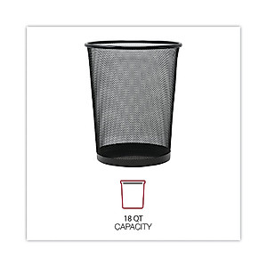Universal One Mesh Wastebasket, 18 qt, Black, Under 5 Gallons (Universal 20008)