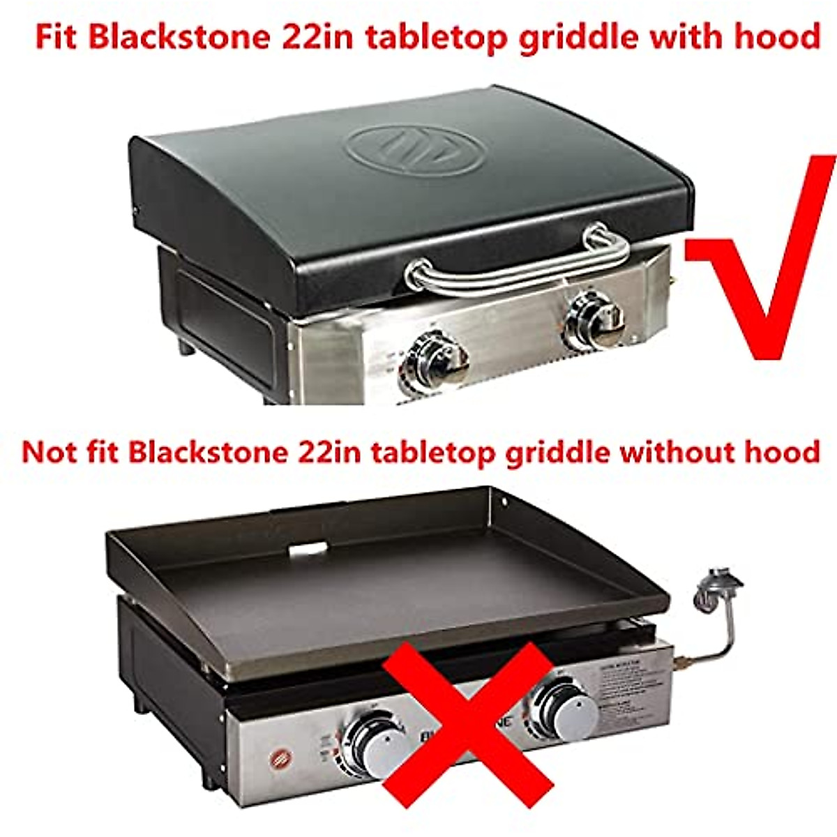 Heavy Duty Grill Cover for Blackstone 22inch Tabletop Griddle with Hood,600D Heavy Duty Cover - Heighten