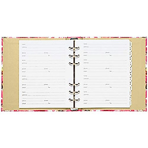 C.R. Gibson Floral Watercolor Refillable 6-Ring Address Book, 440 Entries, 6.5" W x 7.25" L