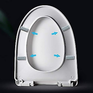 YiePhiot 4 piece Toilet Seat Bumper with Strong Adhesive, Gray Bottom Universal Replacement Seat Bumper Kit for Home, Hotels, Hospitals, School