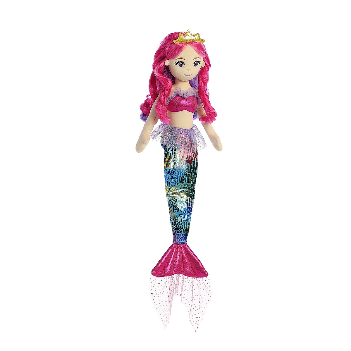 Aurora® Enchanting Sea Sparkles™ Rainbow Fuchsia™ Stuffed Doll - Imaginative Play - Magical Companions - 18 Inches
