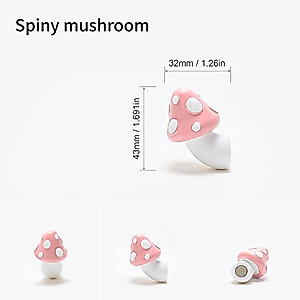 JADDSA Mushroom Fridge Magnet 3D Resin Refrigerator Magnets Stickers Cute Magnets Kitchen Decoration,Decorative Magnets with Double-Sided Stickers to Satisfy Any Panel. (Pink)