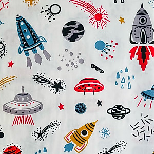 Cotton Fabric Squares 5x5 Charm Packs for Quilting 5 inch for Baby Boy Sewing Patchwork 42pcs (Galaxy Fabric)