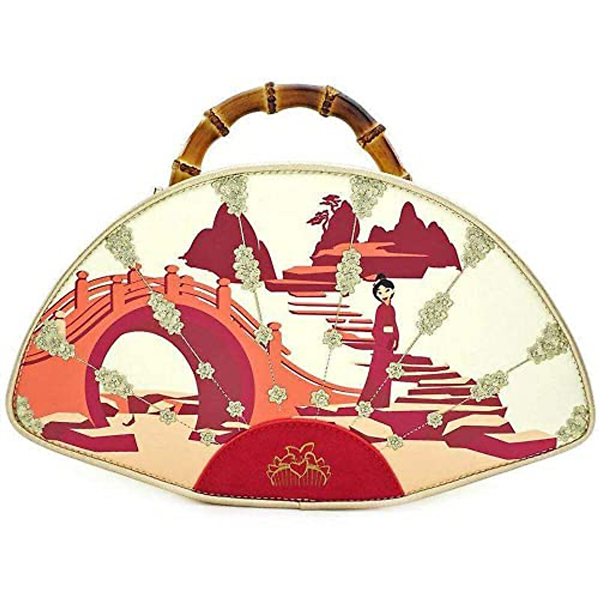 Loungefly Mulan Bamboo Fan Handbag, Red, Standard