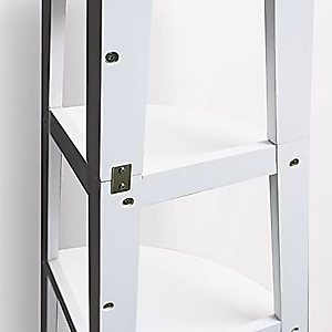 Casual Home 5-Shelf Corner Ladder Bookcase, White (Pack of 1)