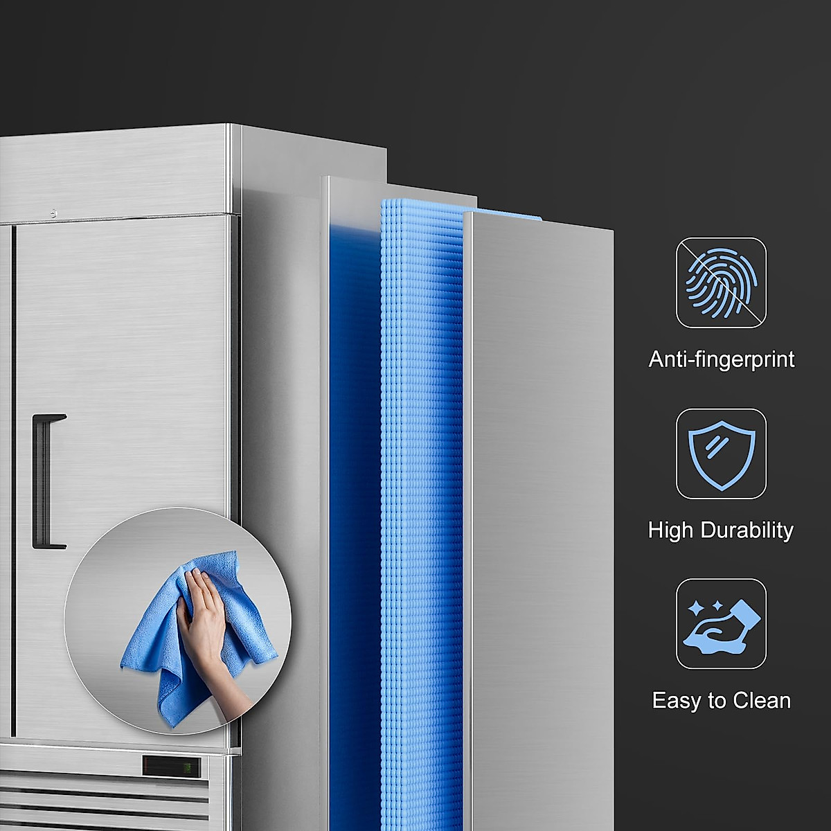 OUTBID 54" Commercial Freezers Upright 2 Door Stainless Steel Reach In Freezer with 8 Shelves, 49 Cubic Feet Air Cooling Auto Defrost Freezer for Restaurant Kitchen Garage, ETL NSF Approved