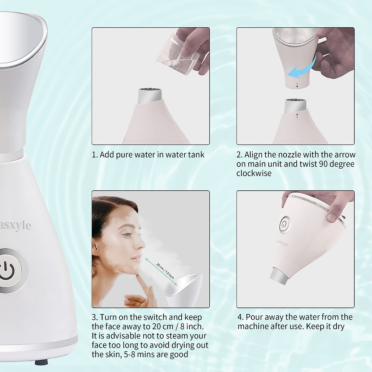 Face Humidifier,Skin Care Tools,Face Steamer for Facial,Facial Tools,Beauty Tools,Facial Steamer for Facial Feep Cleaning,Vaporizador Facial,Self Care Gifts for Women