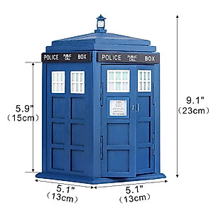 CEDAR ALPHA Wooden Tardis Cookie Jar, Desk Shed, Wood Desk Shed Pen Pencil Holder, Container