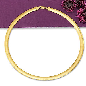 Ross-Simons Italian 8mm 18kt Gold Over Sterling Omega Necklace. 16 inches