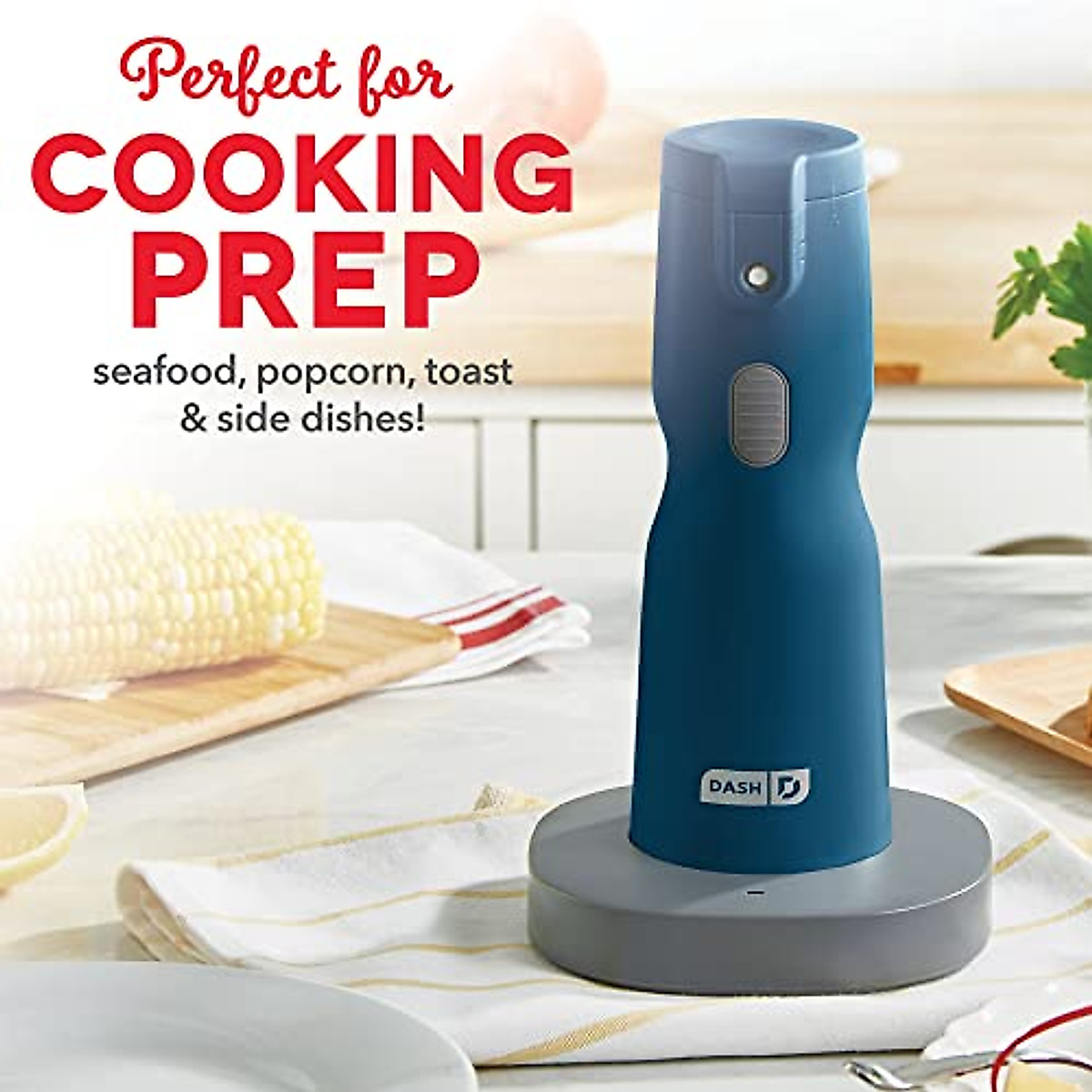 Dash Electric Butter Sprayer, Cordless Butter Sprayer for Popcorn, Toast, Entrees and More - Pro Chef Blue