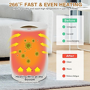 COSTWAY Bucket Style Towel Warmer, Large Towel Warmer with Flip-top Lid, Auto Shut Off, Ideal for 2 Oversized 45” x 70” Towels, Bathrobes, Portable Towel Warmer for Bathroom, Pool, Spa