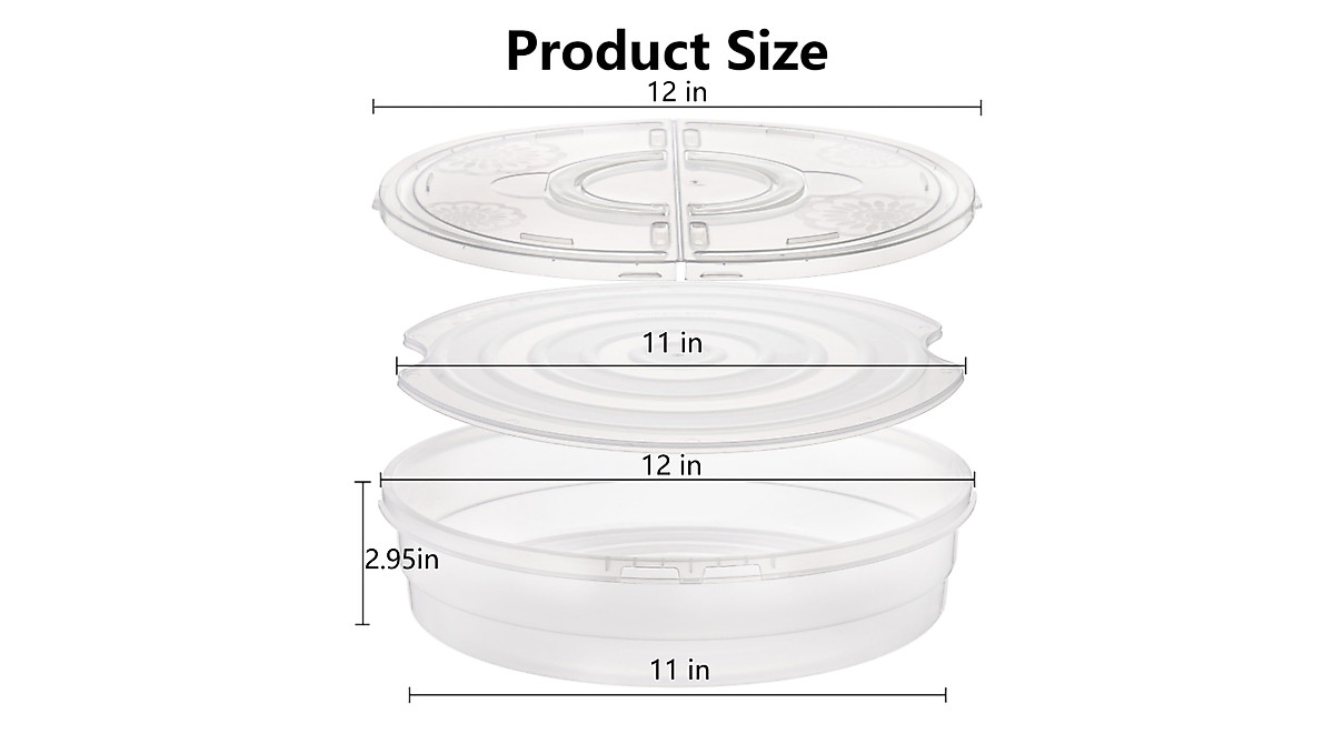 Lawei 12-Inch Food Storage Containers - 2 Pack