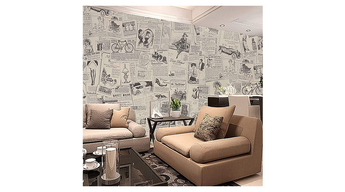 Amao Vintage Newspaper Decorative Contact Paper - Stylish Home Décor