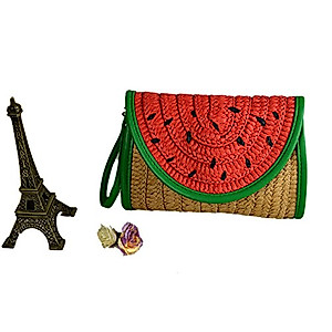 Watermelon Fruit Women's Straw Plaited Article Handbag