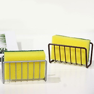 Jesscasday Kitchen Sink Drain Rack Hollow Draining Holder Metal Wrought Iron Shelf for Bath Dishwashing Cloth Soap Collection