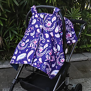 Baby Car Seat Covers, Floral Peekaboo Opening Infant Carseat Canopy for Boys Girls, Newborn Minky Carseat Canopy, Mom Nursing Breastfeeding Covers