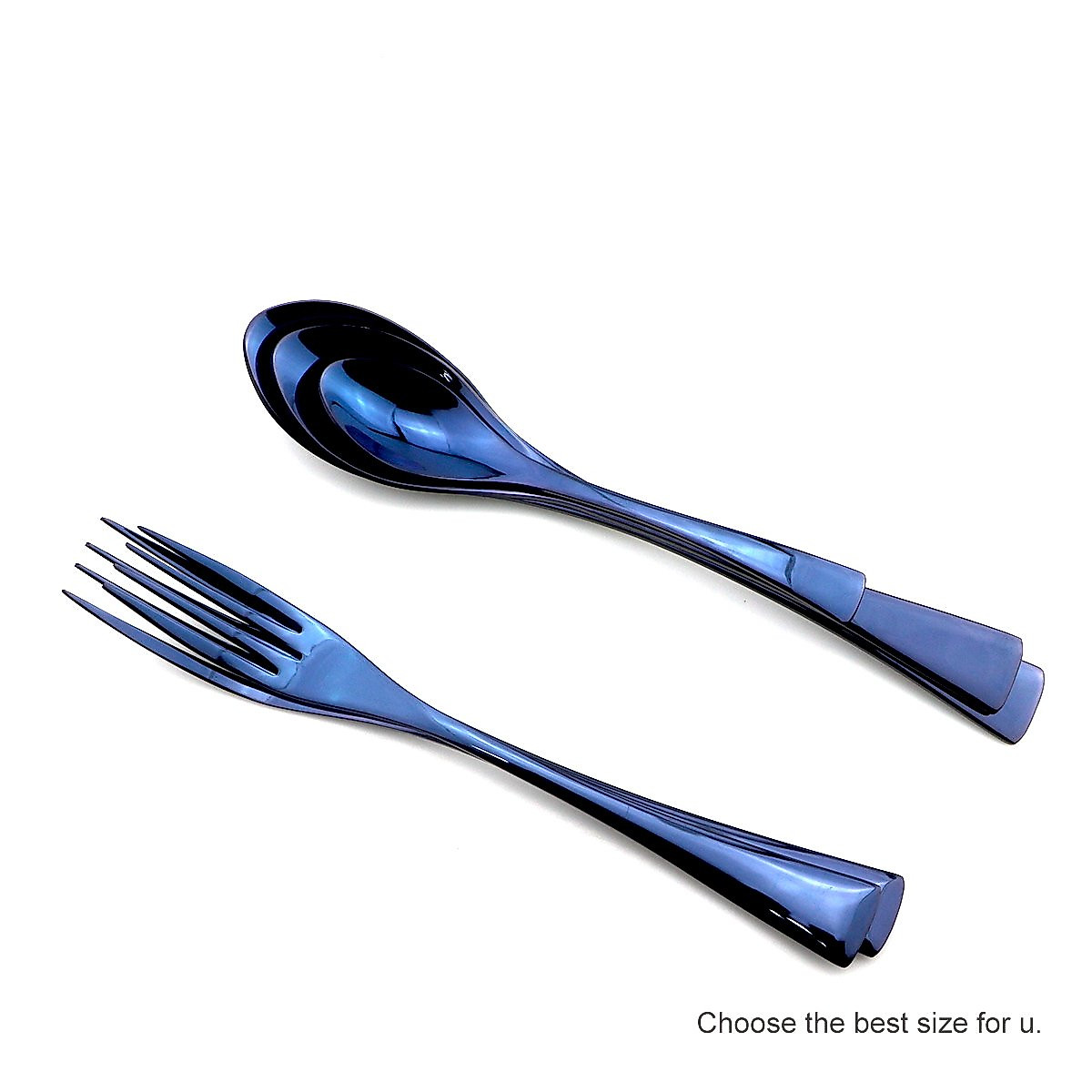 JASHII Luxury Jubilee Blue Flatware Set 20-Piece Iridescent Silverware Sets Replace Black Mirror Polished, 18/10 Stainless Steel Utensils For 4,Dinner Knife STEAK Knife Fork DINNER DESSERT Spoon