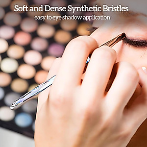 Kingtree Eyeshadow Makeup Brushes, 10PCS Crystal Brushes for Eye Makeup Premium Synthetic Bristles Eyeshadow Blending Crease Makeup Eye Brush Set, Professional Eyebrow Lip Make Up Tools