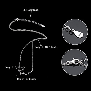 BriLove 925 Sterling Silver Necklace -Taurus Constellation Zodiac 12 Horoscope Astrology Women CZ Pendant Necklaces Birthday Gift for Valentines Day/Anniversary/Mothers Day/Christmas