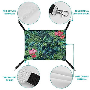 Summer Leaves and Flowers Pet Hammock Bed Guinea Pig Cage Hammock Small Animal Hanging Bed for Ferret, Chinchilla, Puppy and Other Small Animals