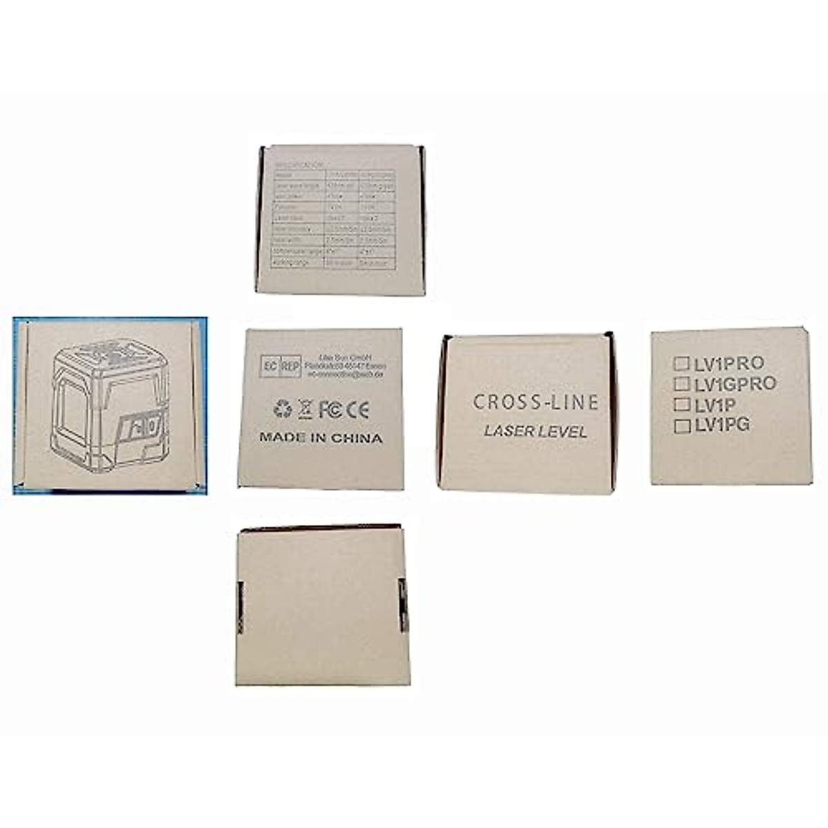 Laser Level, CUSBON Vertical and Horizontal Line with Projected Measuring Marks, Self-Leveling 50ft Cross Line Laser for Construction Floor Tile Wall Painting Picture Hanging