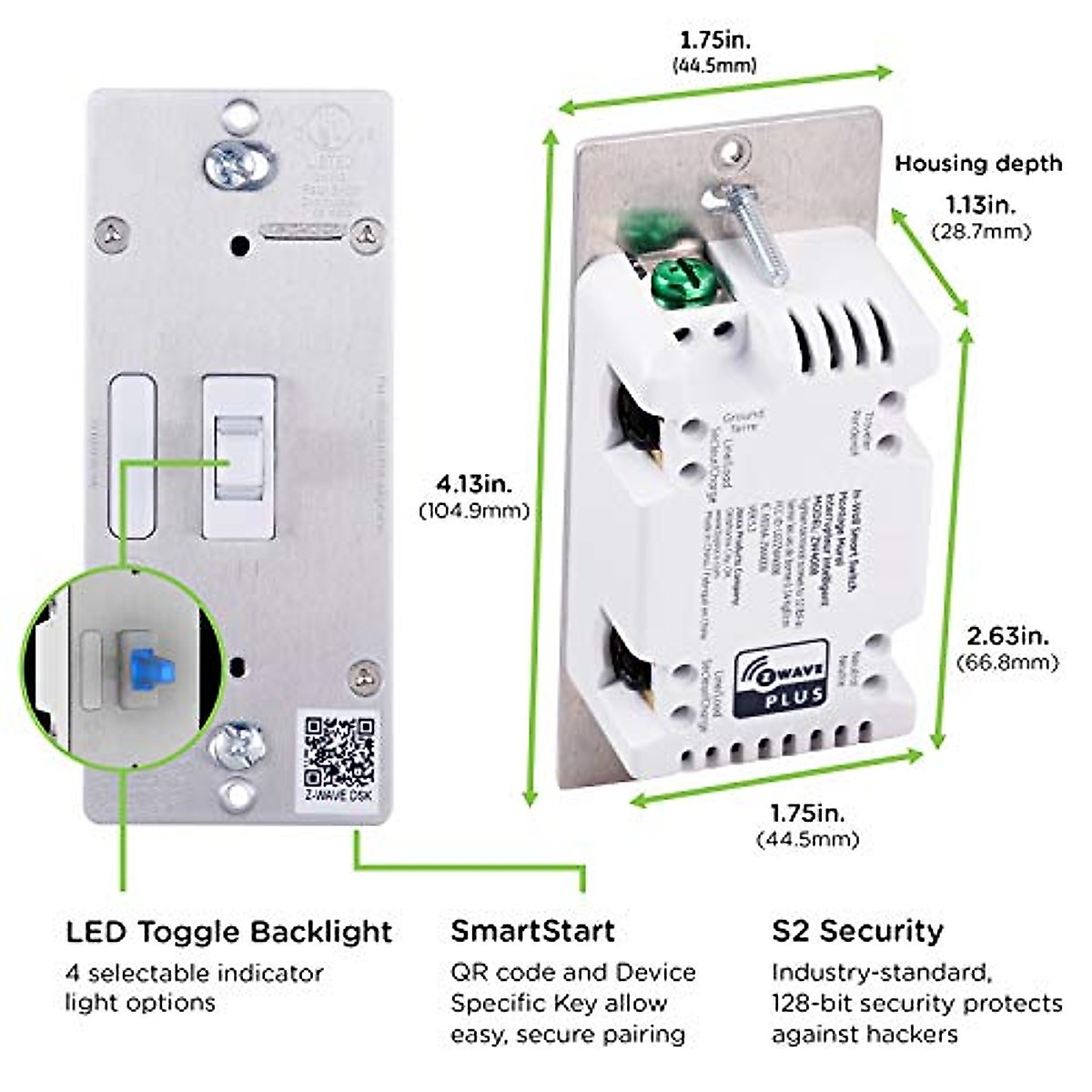 Enbrighten Z-Wave Plus Smart Light Dimmer with QuickFit and SimpleWire, 3-Way Ready, Compatible with Alexa, Google Assistant, ZWave Hub & Neutral Wire Required, Toggle, 46204