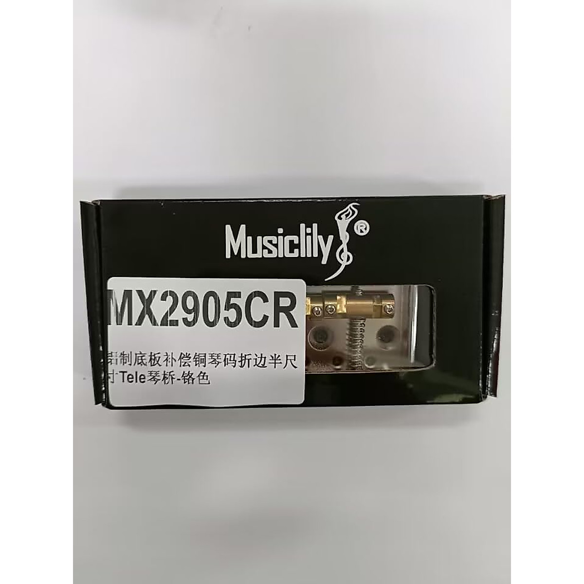 Musiclily Ultra 54mm(2-1/8 inch) Vintage Short Tele Bridge with Solid Aluminum Plate Brass Compensated 3-Saddle for Telecaster Style Electric Guitar, Chrome