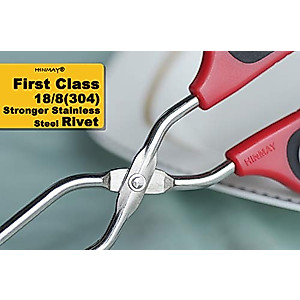 HINMAY Scissor Tongs 11-Inch Heavy Duty Stainless Steel Scissor Cooking Tongs