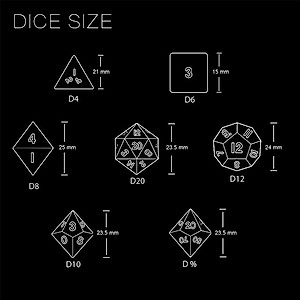 Opalite Dice 7 Pieces D&D Gem Dice Set DND Polyhedarl Dice Set, Free Dice Bag, Used in Dungeons and Dragons RPG Game