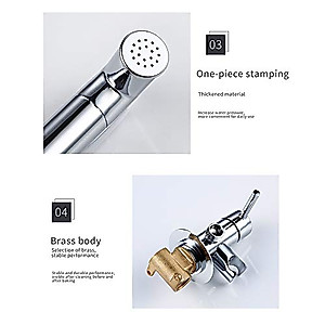 MINJING Wall Mounted Bidet Sprayer, Handheld Hot and Cold Water Bathroom Bidet Faucet Toilet Sprayers for Shower,Black